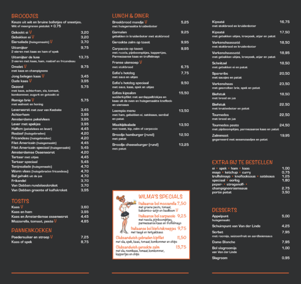 Menu – Eet Café Wilmasplace